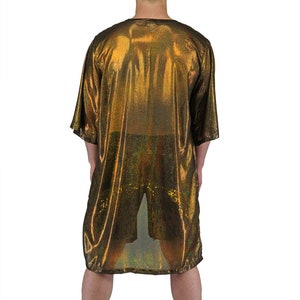 Gold Robe Mens Gold Kimono Cardigan Men Rave Robe Glitter Kimono Jacket ...