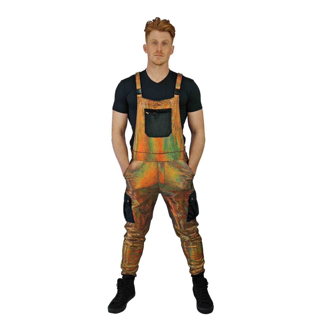 Mens Overalls Gold Overalls Mens Dungarees Cargo Overalls Slim Fit ...