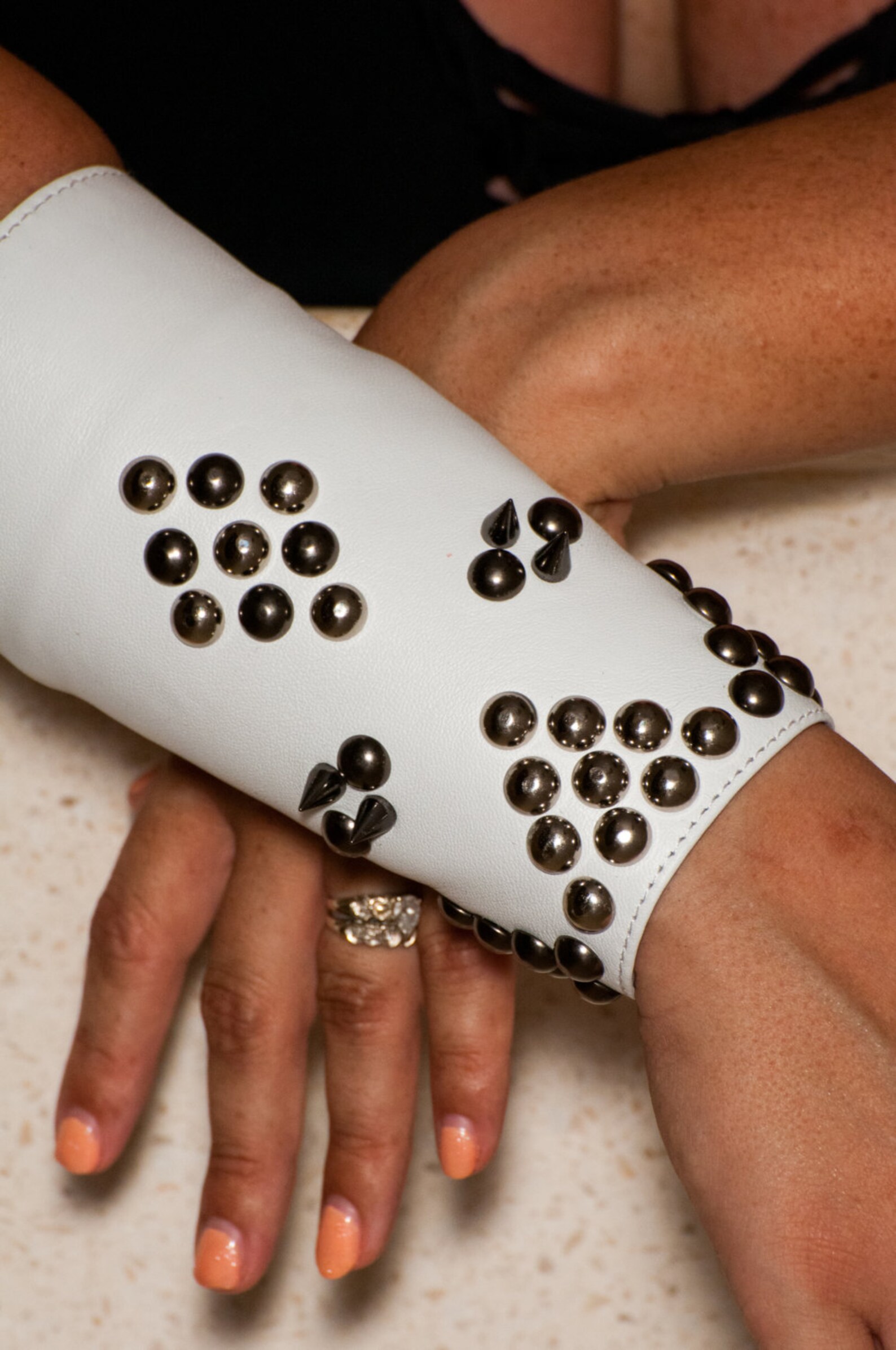 Leather Studded Cuff With Hidden Pocket UNISEX Festival - Etsy