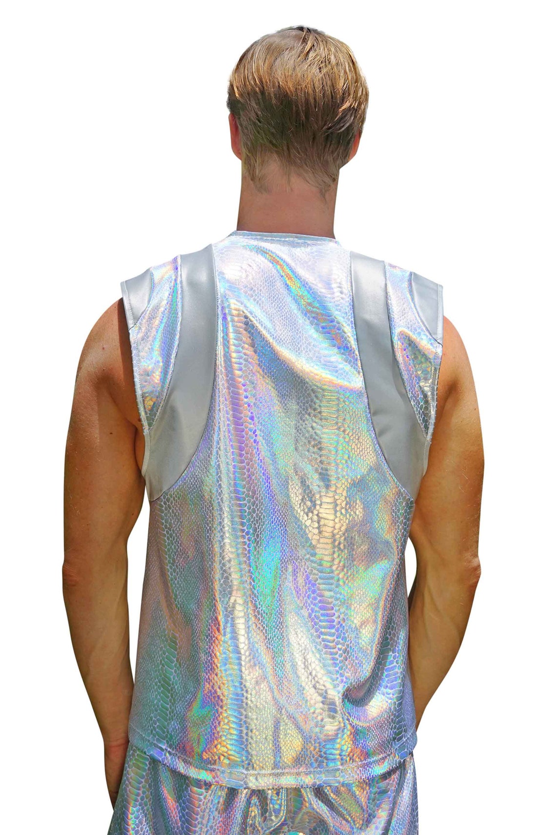 Futuristic Shirt Iridescent Shirt Reflective Shirt Muscle Tank - Etsy