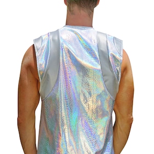 Futuristic Shirt Iridescent Shirt Reflective Shirt Muscle Tank Tops ...