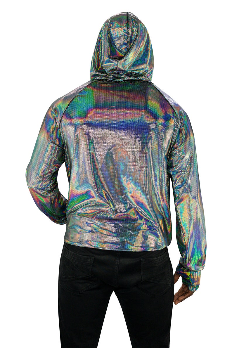 Festival Jacket rainbow Holographic clothing futuristic jacket | Etsy