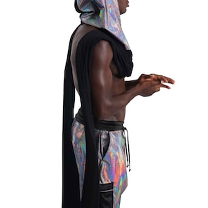 Hoodie Scarf Rave Accessories Festival Headpiece Rave Hood Hooded Scarf ...