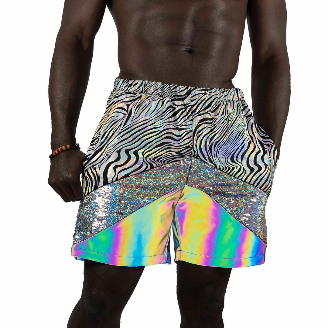 Reflective Shorts, Holographic Shorts, Rave Outfit, Festival Shorts ...