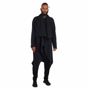 Cyberpunk Jacket Futuristic Clothing Men Black Long Trench Coat Men ...