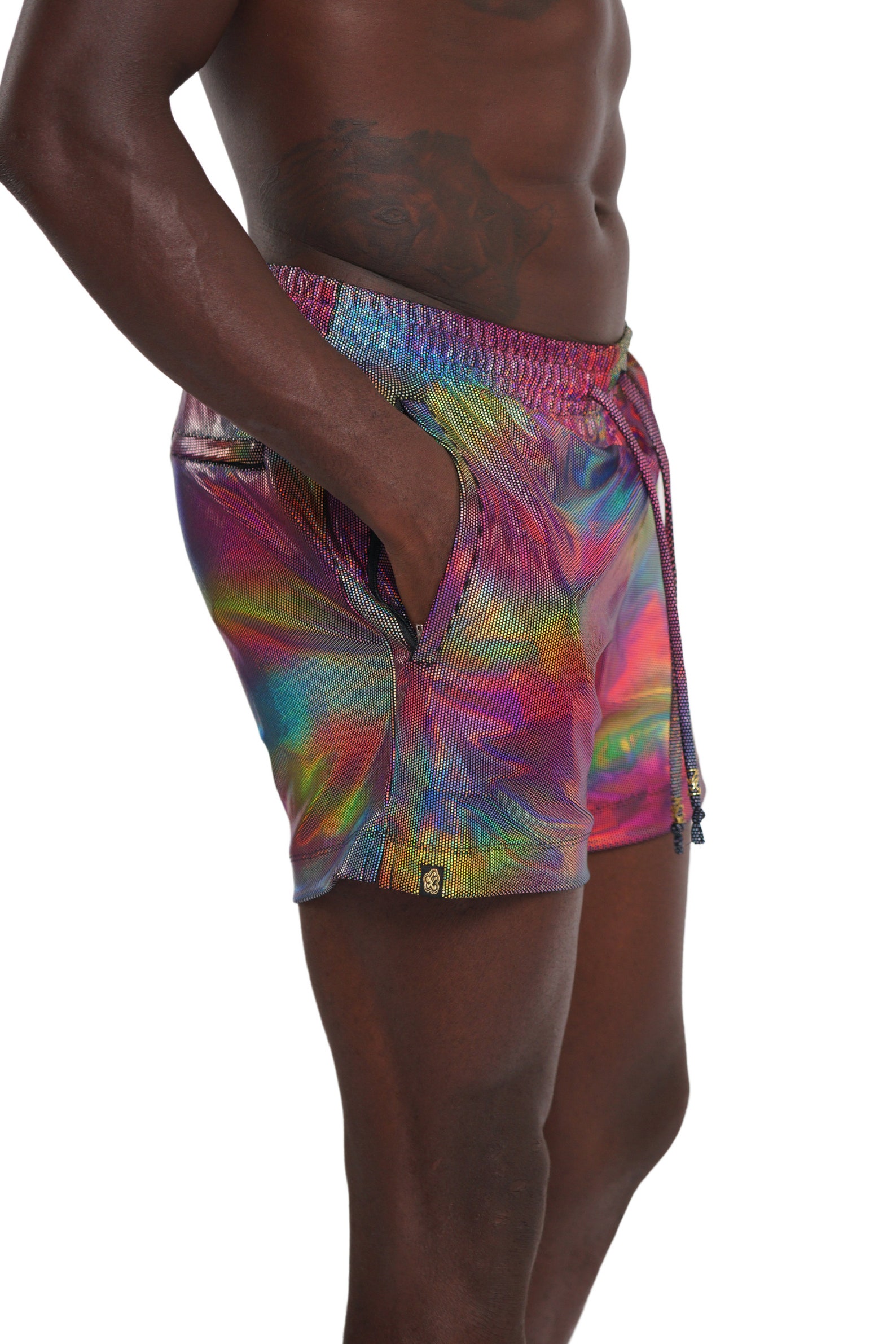Rainbow Shorts Trippy Shorts Rave Festival Outfits Music Festival ...