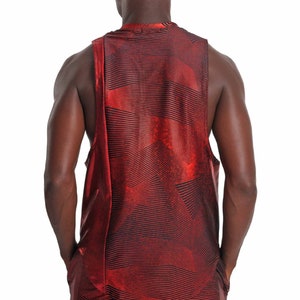 Rave Top Rave Vest Rave Shirt Rave Wear Men Mens Festival Wear Red ...