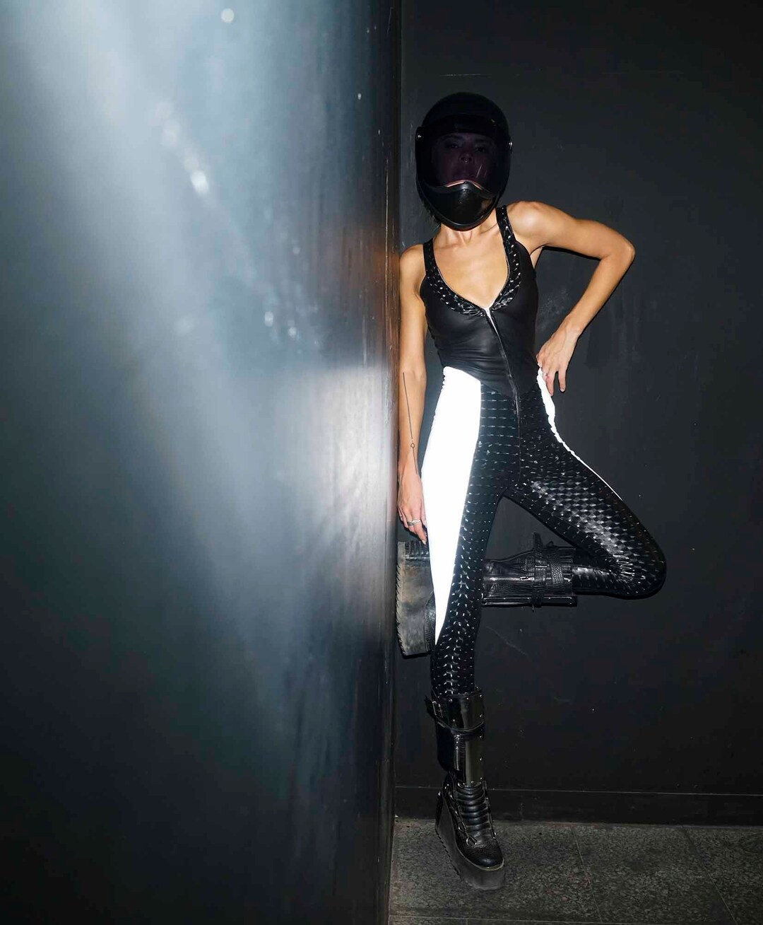 Catsuit Cyber Goth Rave Outfit Futuristic Holographic - Etsy