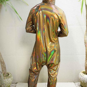 Mens Onesie Pajamas Union Suit Kigurumi Rave Onesie Holographic ...