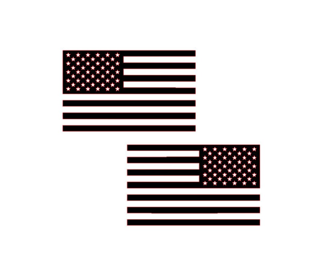 2) Subdued American Flag Mirrored / Reversed Vinyl Decals - Etsy
