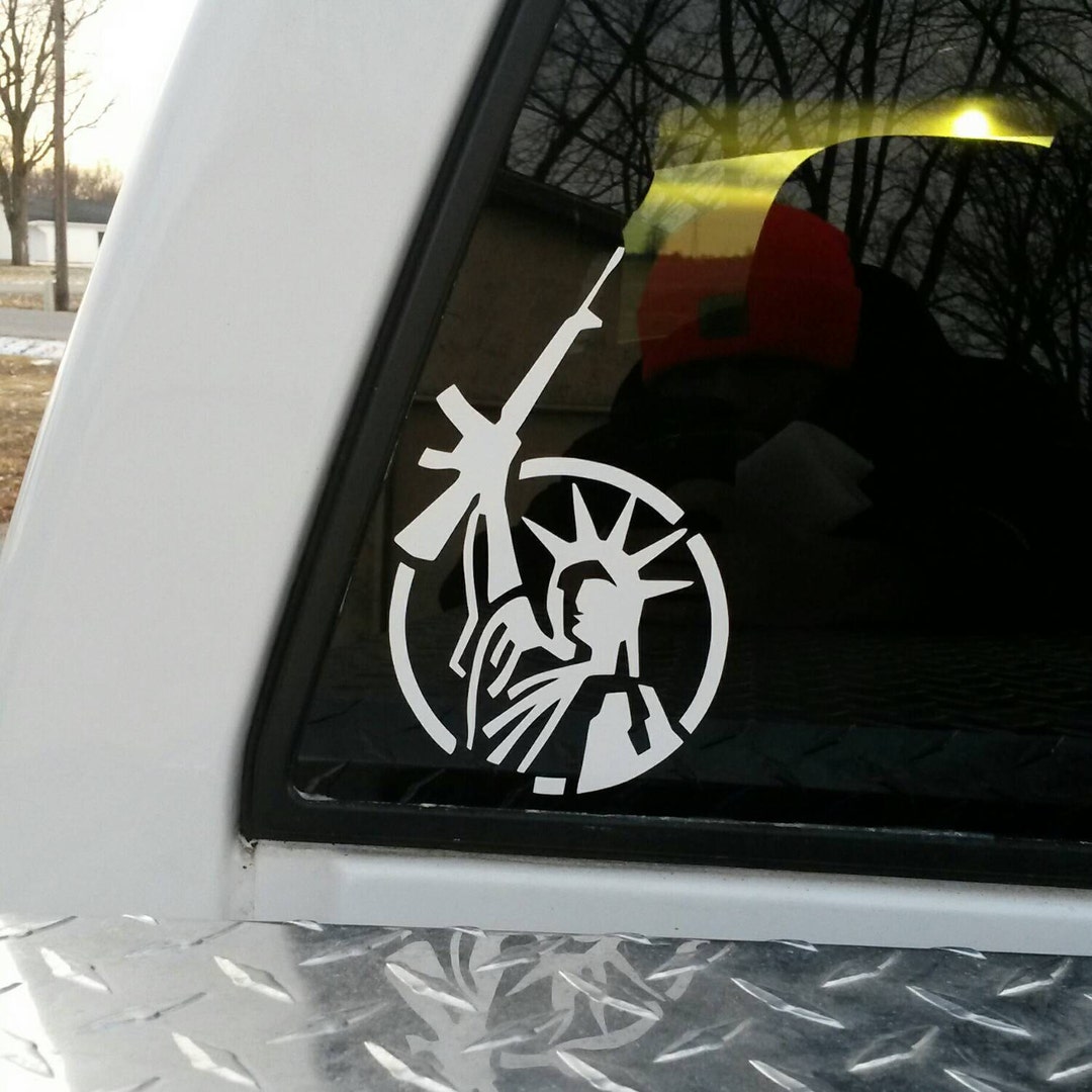 Lady Liberty Gun Vinyl Decal - Etsy