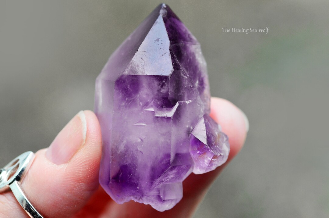 Rare Stunning Elestial Amethyst Crystal + Gorgeous Purple Colour Zoning ...