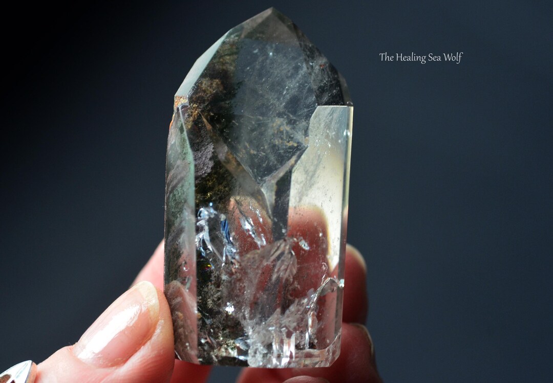 RARE Quality Stunning Lodolite Quartz Rainbows Devic Temple Home to ...