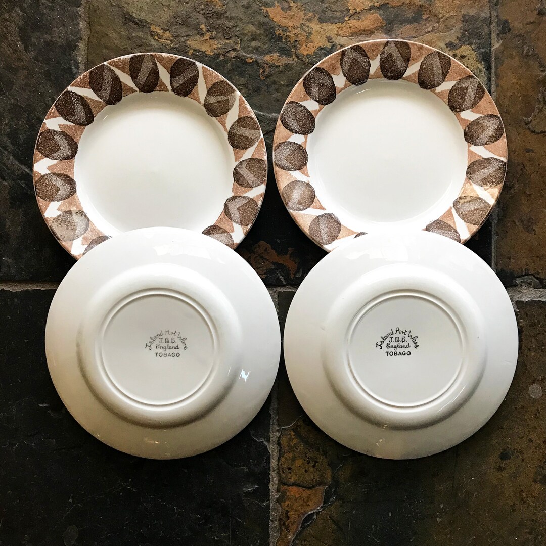 Retro MCM Tribal Pattern Plates X 4 , JBS Staffordshire - Etsy