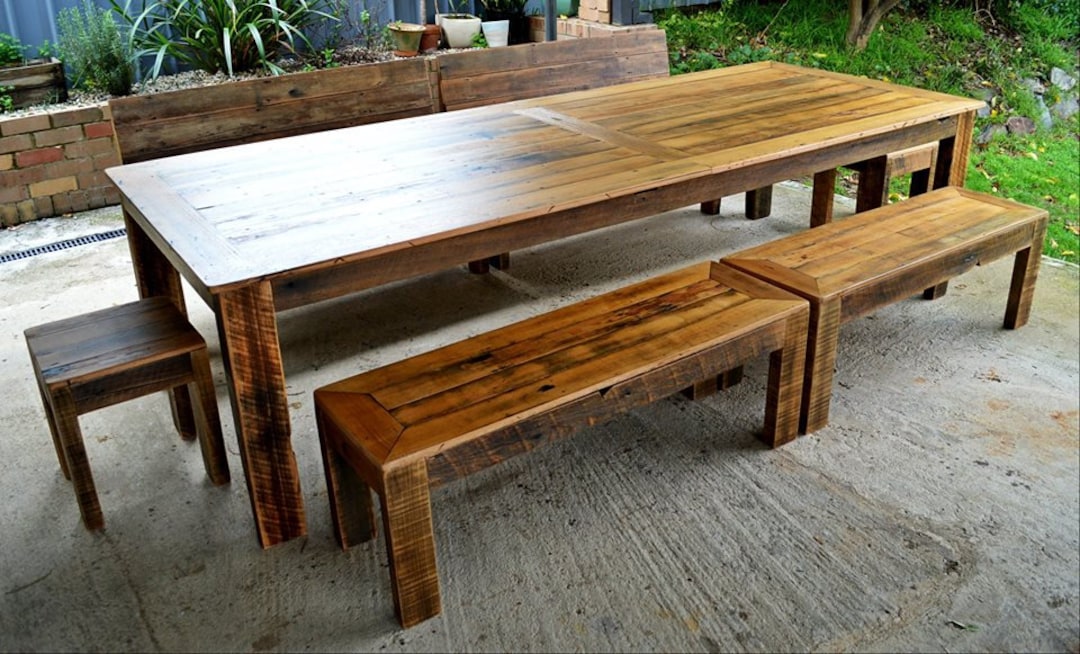The Woodhouse 3 Metre | Recycled Timber Dining Table With Optional ...