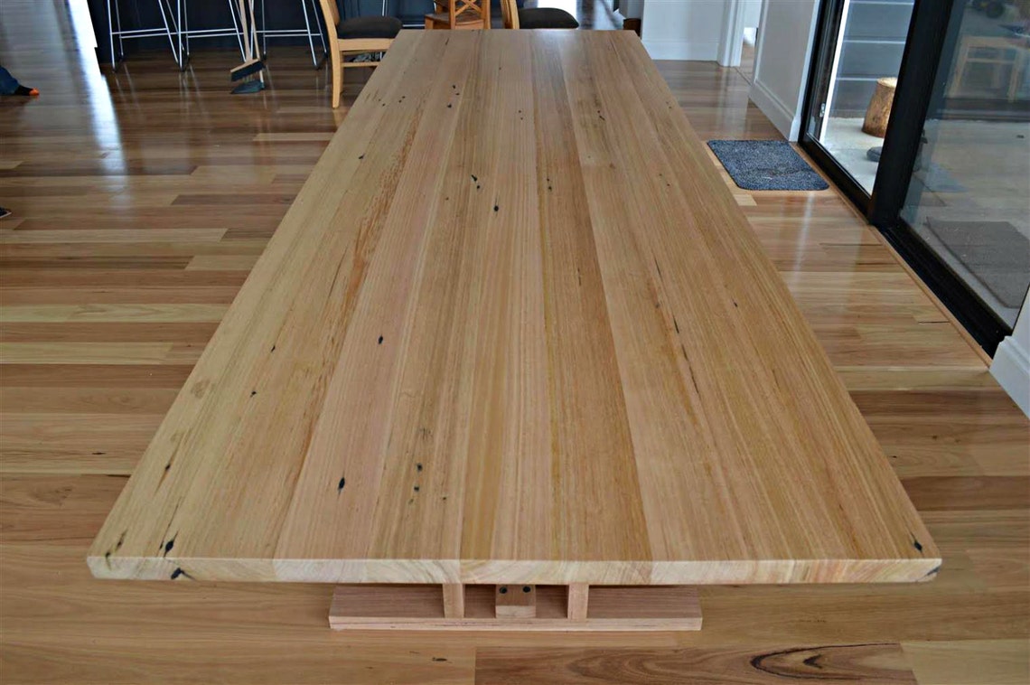 3 Metre Timber Dining Table With Truss Pedestal Base | Made to Order ...