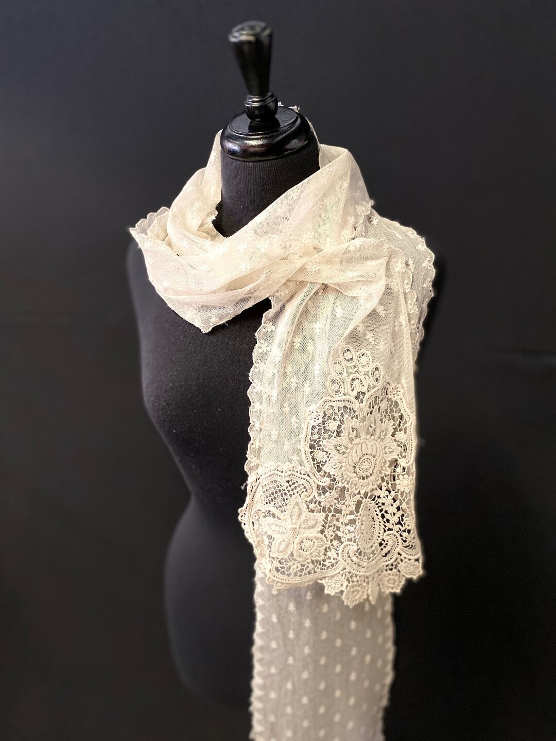 Edwardian European Lace Scarf - Etsy