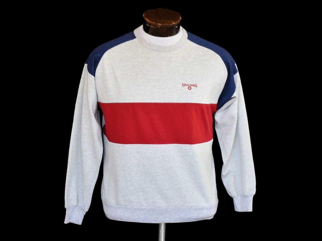 Vintage 70s Color Block Spalding Sweatshirt, 1970s Tri Color Jumper ...