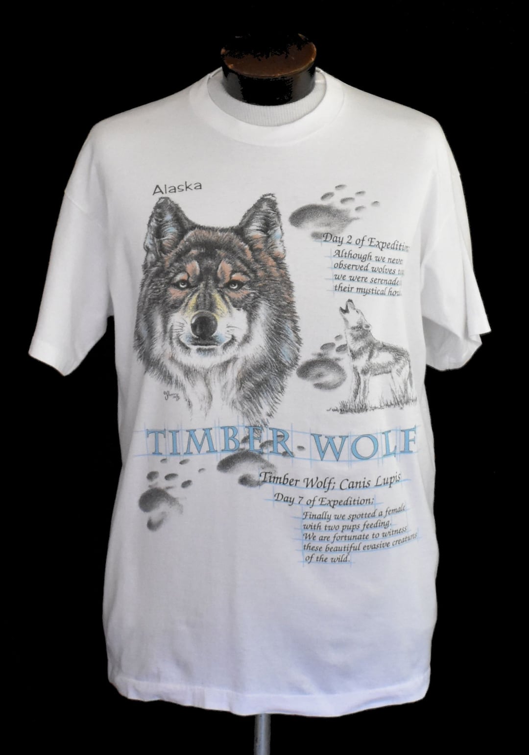 Vintage 90s Timber Wolf T-shirt, 1990s Alaska Souvenir Tee, Wolves ...