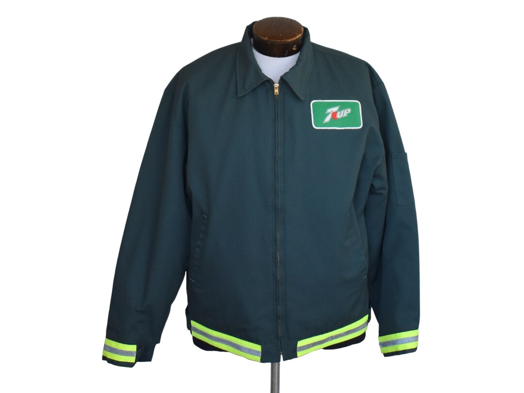 Vintage 90s 7-up Uniform Jacket, 1990s Quilt Lined Work Jacket, Size Large - Etsy