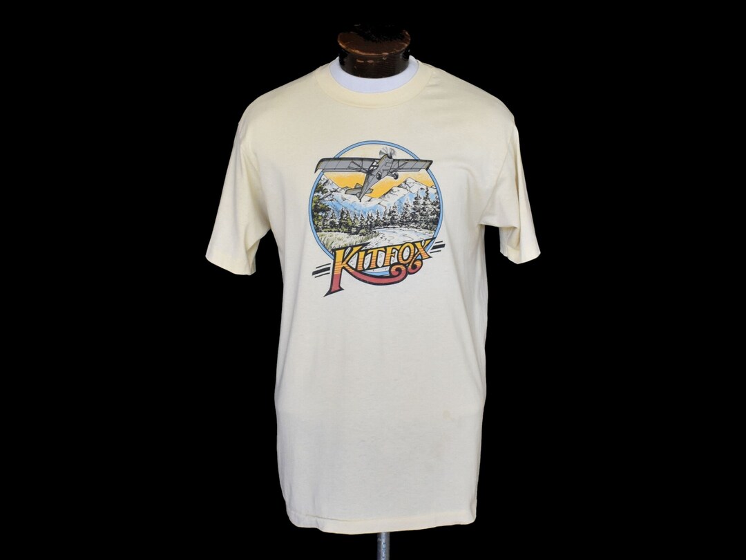 Vintage 80s Kitfox Aircraft T-shirt, 1980s Light Airplane Tee Shirt ...