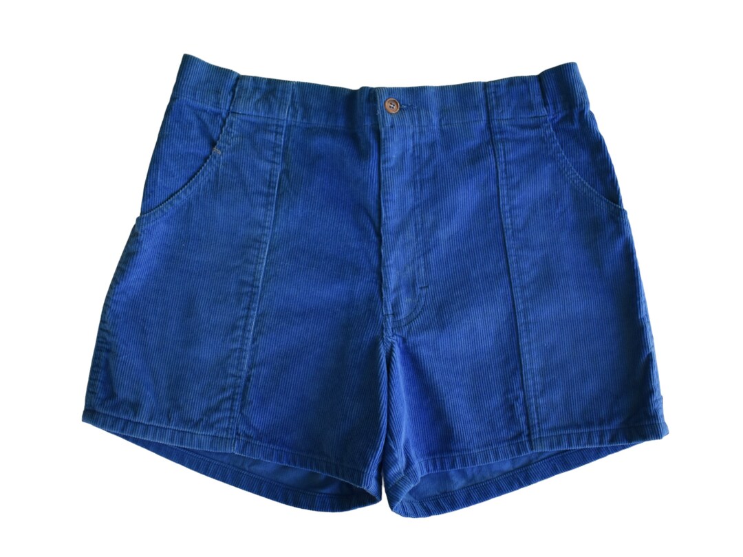 Vintage 80s Corduroy Board Shorts, 1980s Zip Front Shorts, Size Medium ...