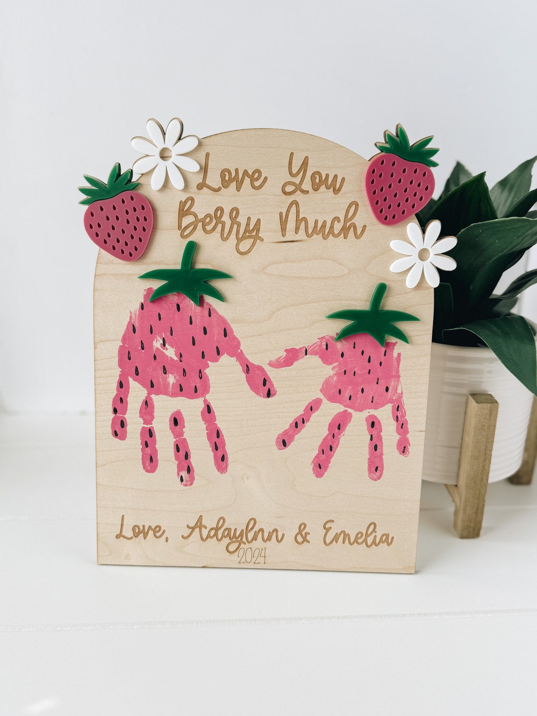 Love You Berry Much Hand Print Sign, DIY Handprint Sign, Gift for ...