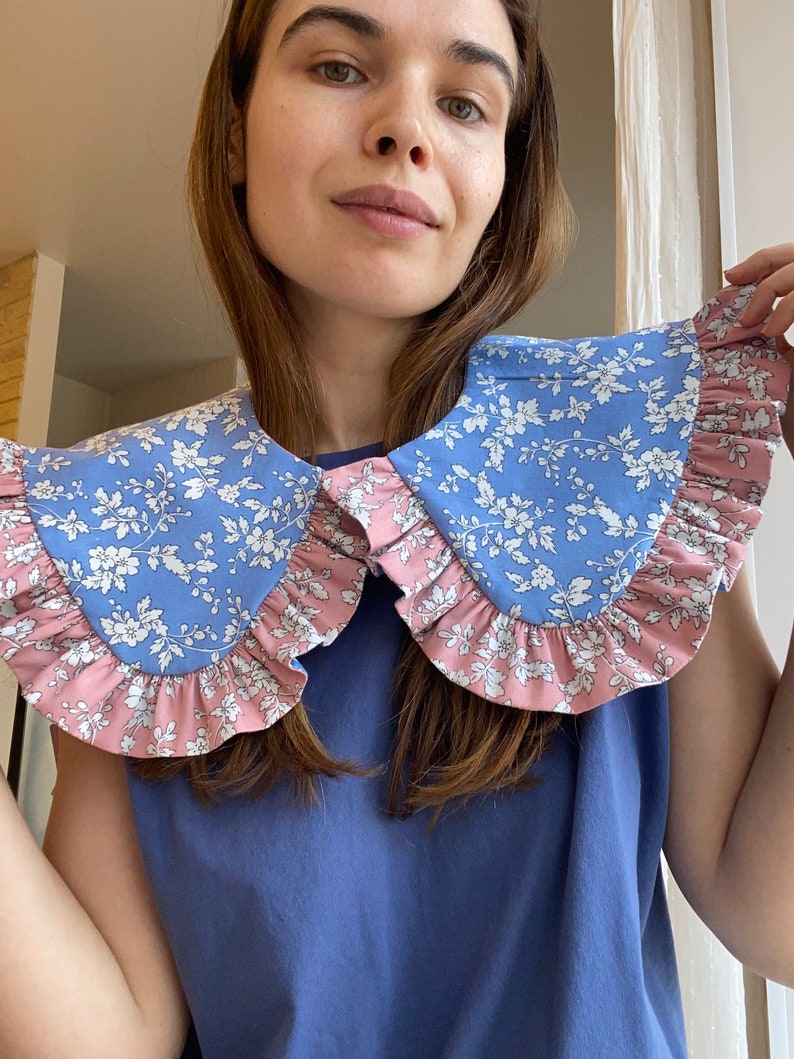 Cute Frilled Collar Floral Reversible Ruffled Women Collar | Etsy