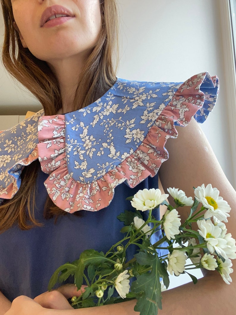 Cute Frilled Collar Floral Reversible Ruffled Women Collar | Etsy