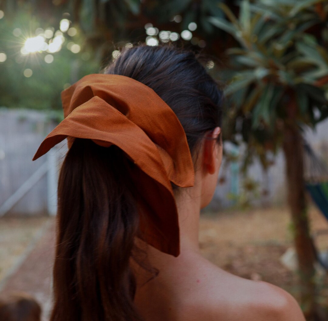 Giant Square Scrunchies Oversized Hair Tie Hair Bun Holder Brown ...