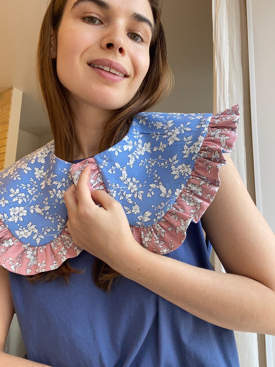 Cute Frilled Collar Floral Reversible Ruffled Women Collar | Etsy