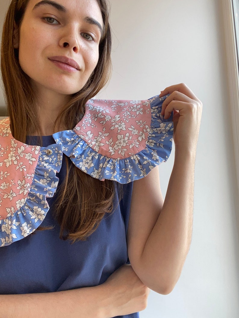 Cute Frilled Collar Floral Reversible Ruffled Women Collar | Etsy