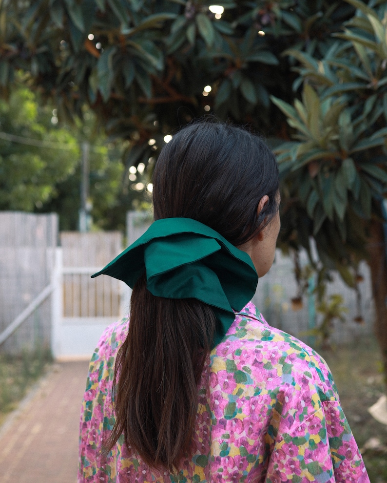 Giant Square Scrunchies Oversized Hair Tie Hair Bun Holder Natural Silk ...