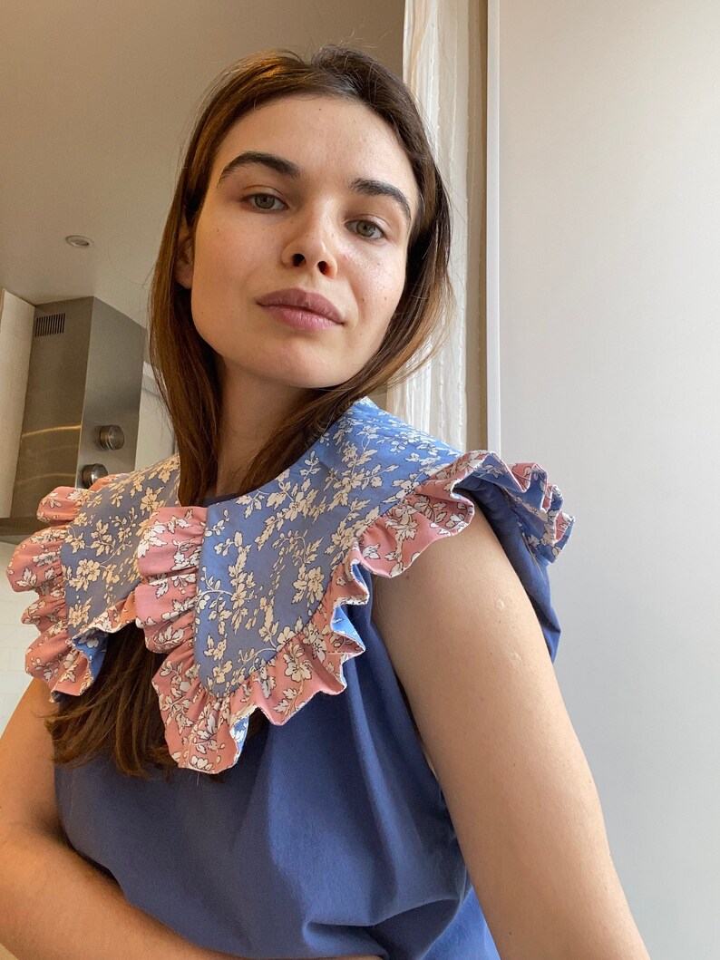 Cute Frilled Collar Floral Reversible Ruffled Women Collar | Etsy