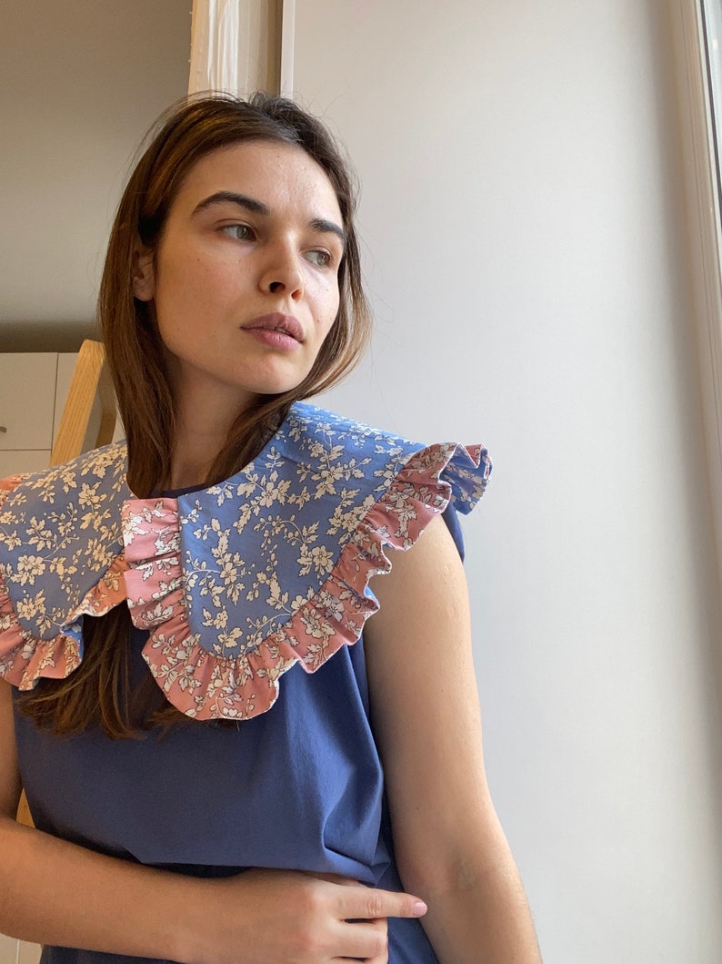 Cute Frilled Collar Floral Reversible Ruffled Women Collar | Etsy