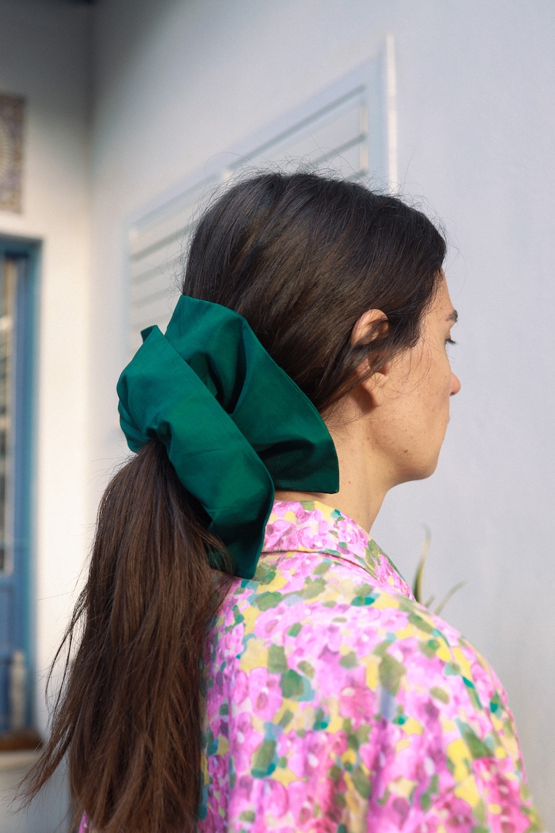 Giant Square Scrunchies Oversized Hair Tie Hair Bun Holder Natural Silk ...
