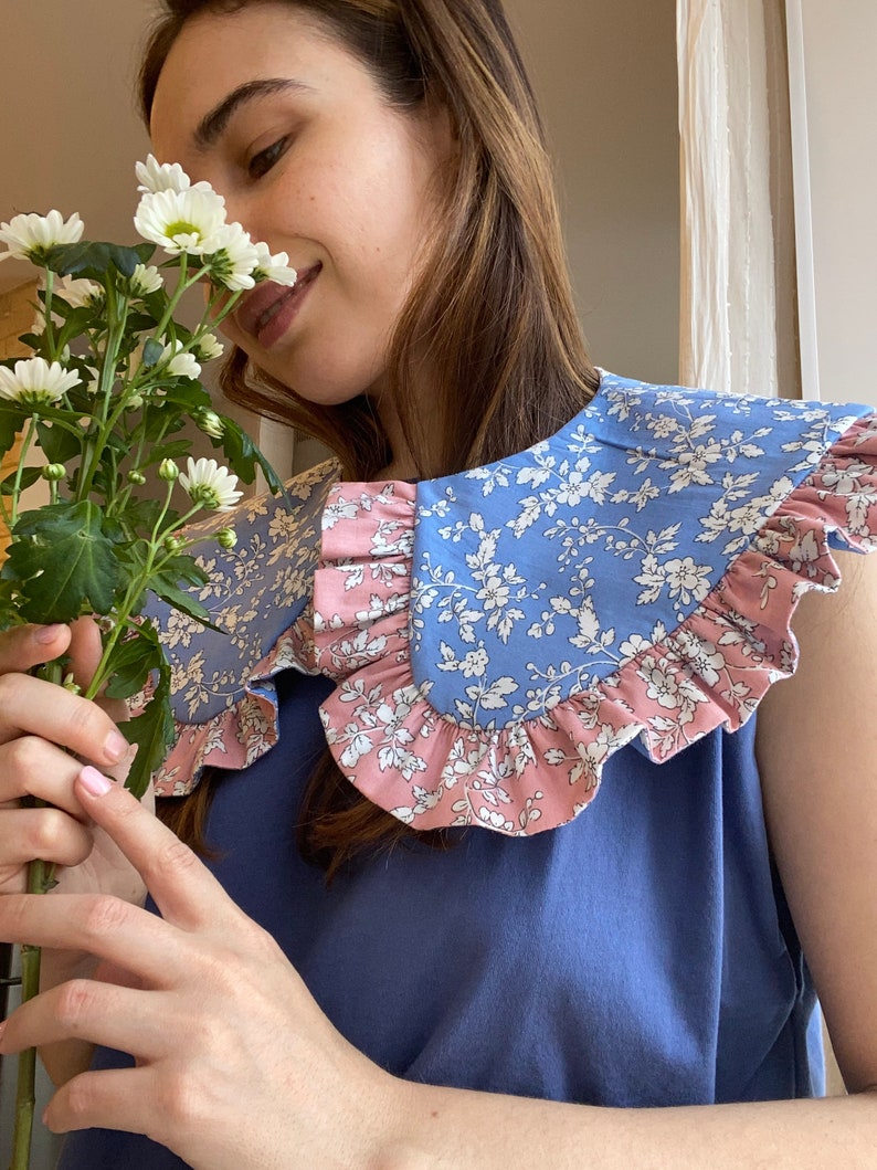Cute Frilled Collar Floral Reversible Ruffled Women Collar | Etsy