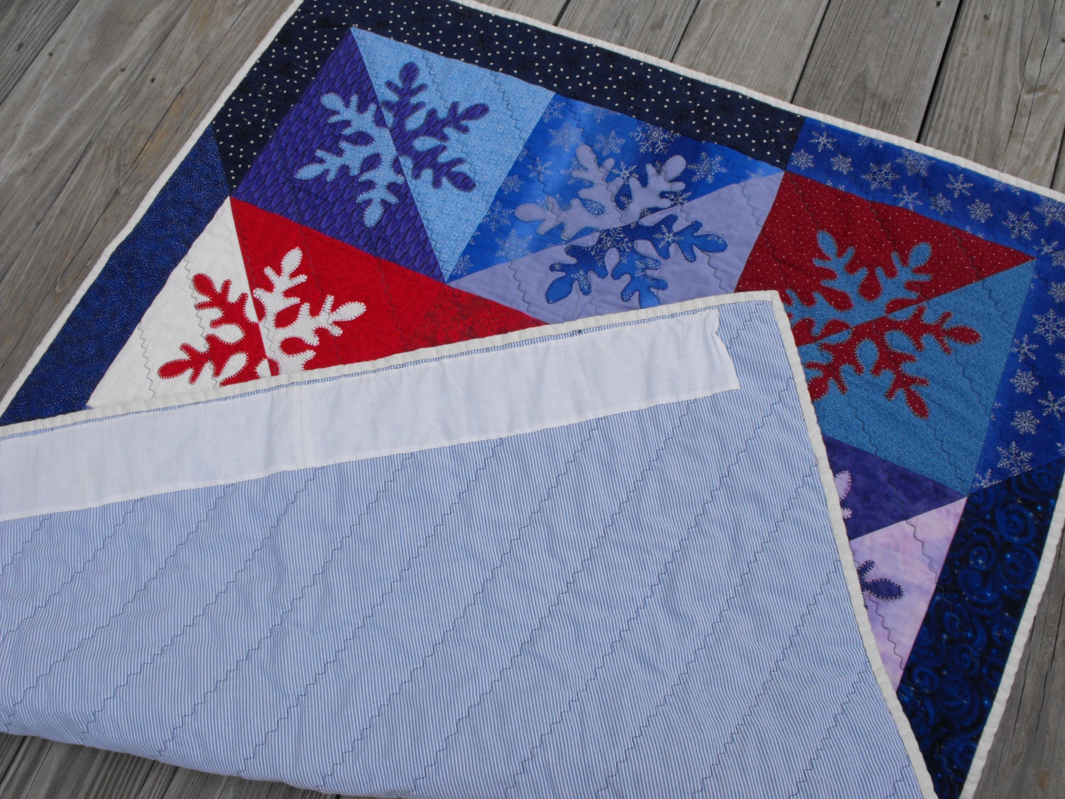 Snowflake Quilt Art Quilt Contemporary Quilt Handmade Quilt Wallhanging ...