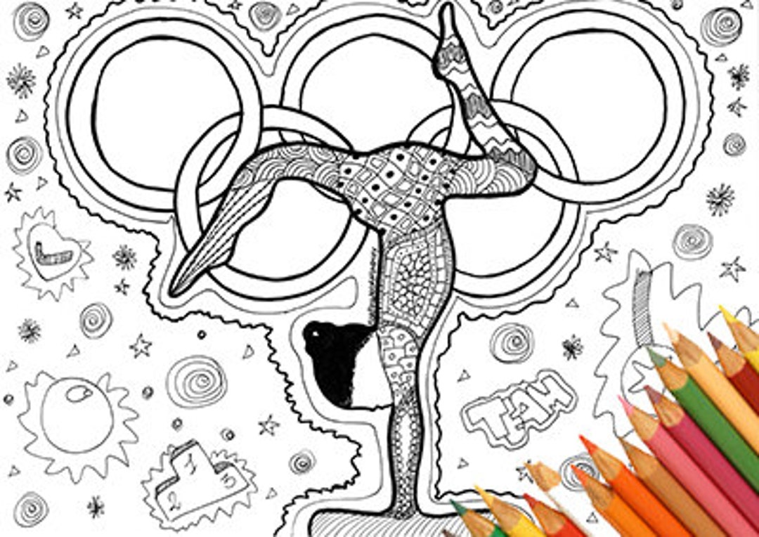 Olympic Coloring, Artistic Gymnastics Coloring, Gym Coloring, Coloring ...