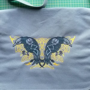 Knotwork Ravens Bag, Raven Messenger Bag, Odin's Ravens, Hugin and ...