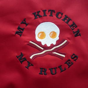 Kitchen Apron My Kitchen My Rules Skull Crossbones BBQ - Etsy UK