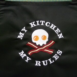 Kitchen Apron My Kitchen My Rules Skull Crossbones BBQ - Etsy UK