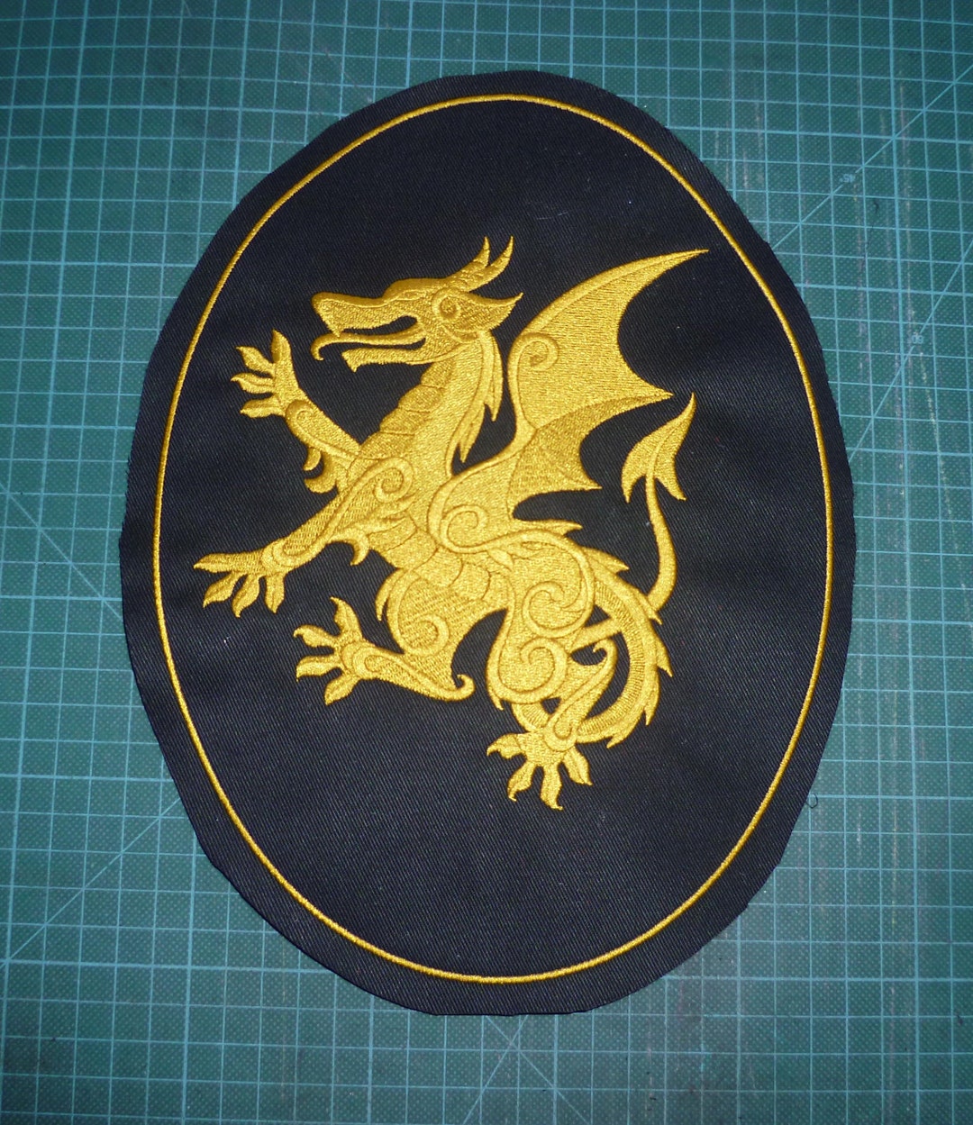 Heraldic Dragon Patch, Rampant Dragon Tabard Patch, LARP, SCA, Re ...