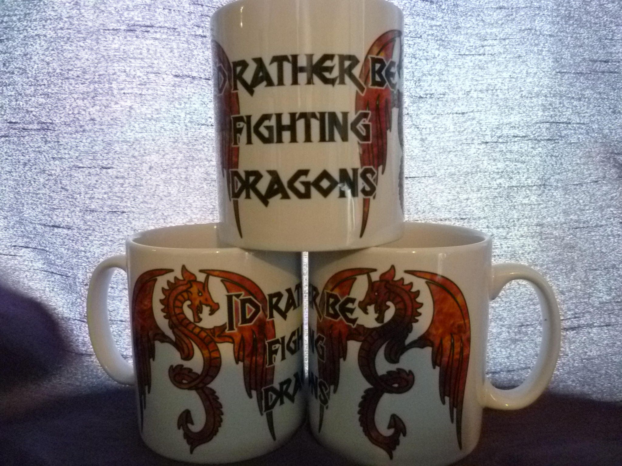 Dragon Mug I'd rather be fighting dragons Dungeons and | Etsy