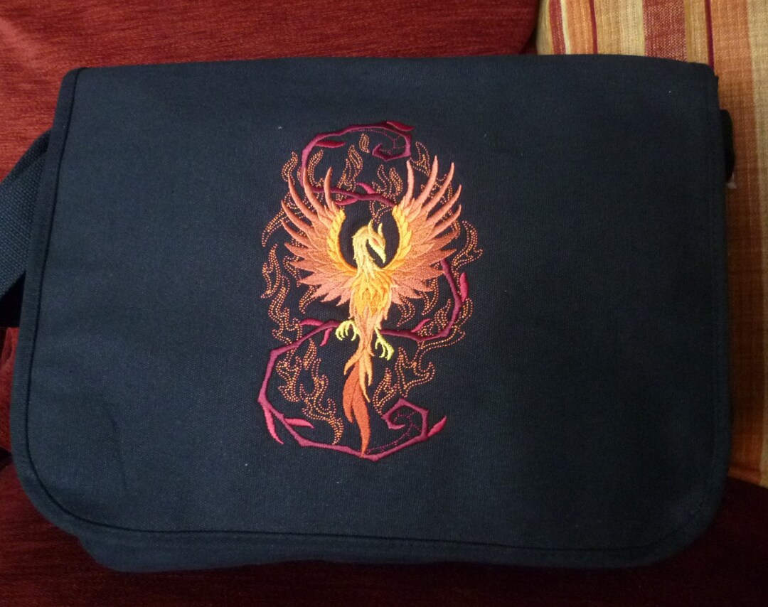 Phoenix Bag, Cotton Canvas Messenger Bag, Phoenix Messenger, 100% ...