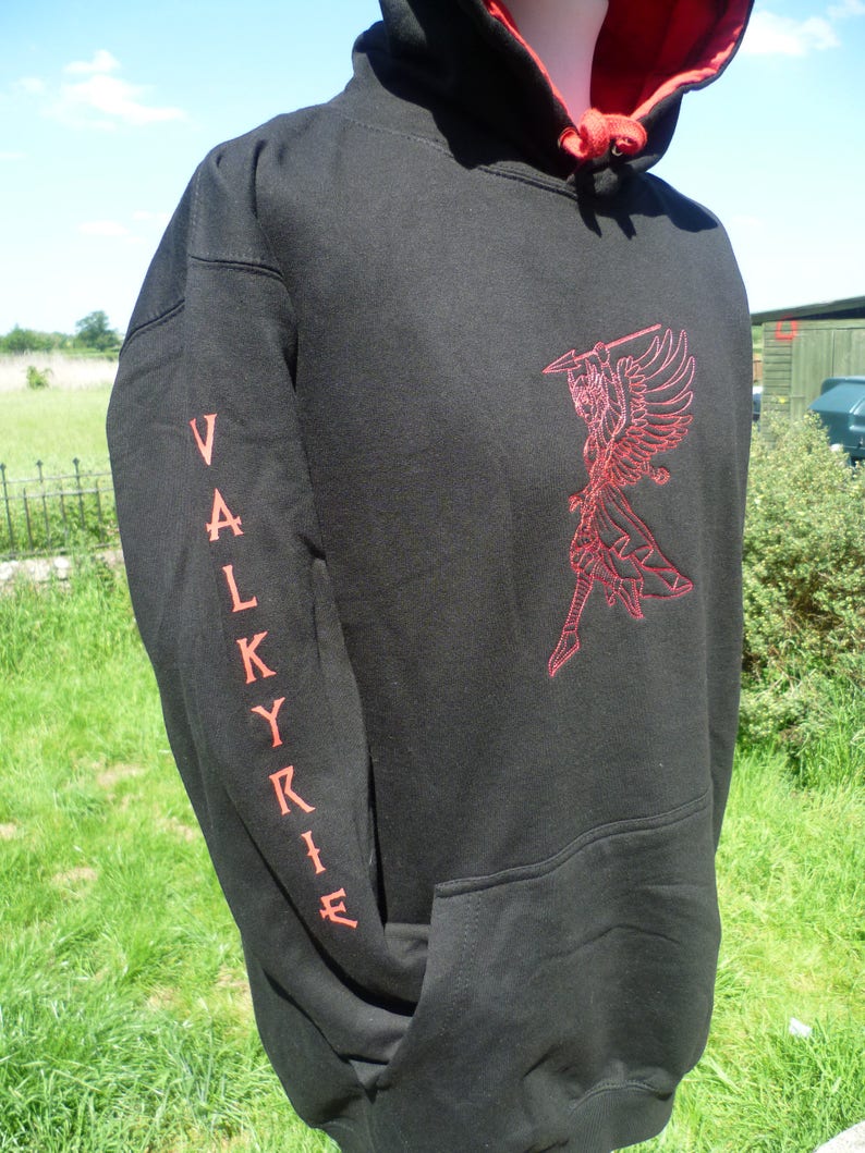 Valkyrie Hoodie, Embroidered Hoodie, Embroidered Valkyrie, XS - 5XL ...