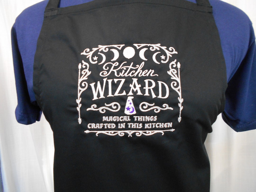 Kitchen Wizard Apron, Wizard Apron, Halloween Apron, Pagan, Wiccan ...