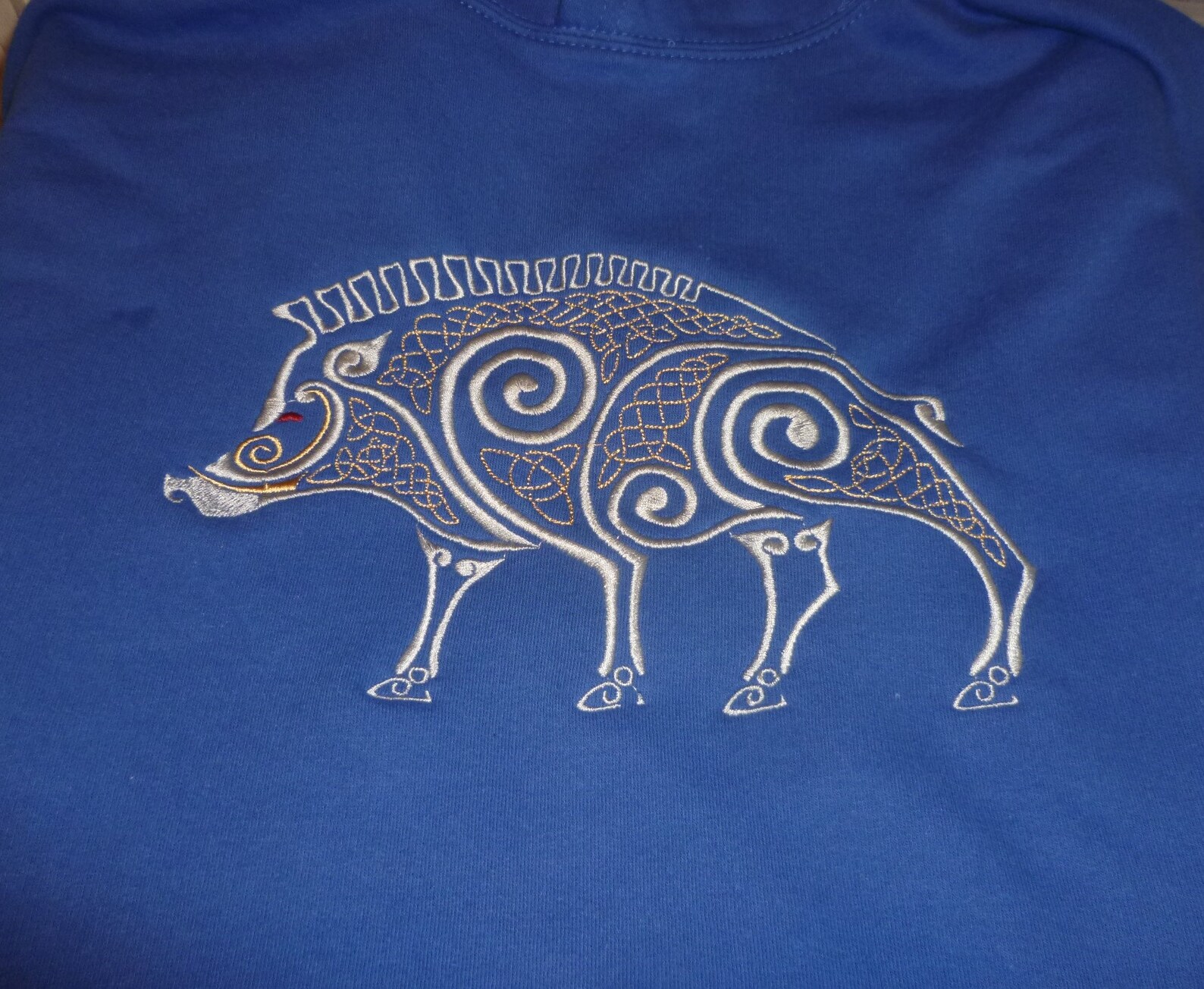 Knotwork Boar Hoodie Celtic Boar Sweater Embroidered Hoodie - Etsy UK