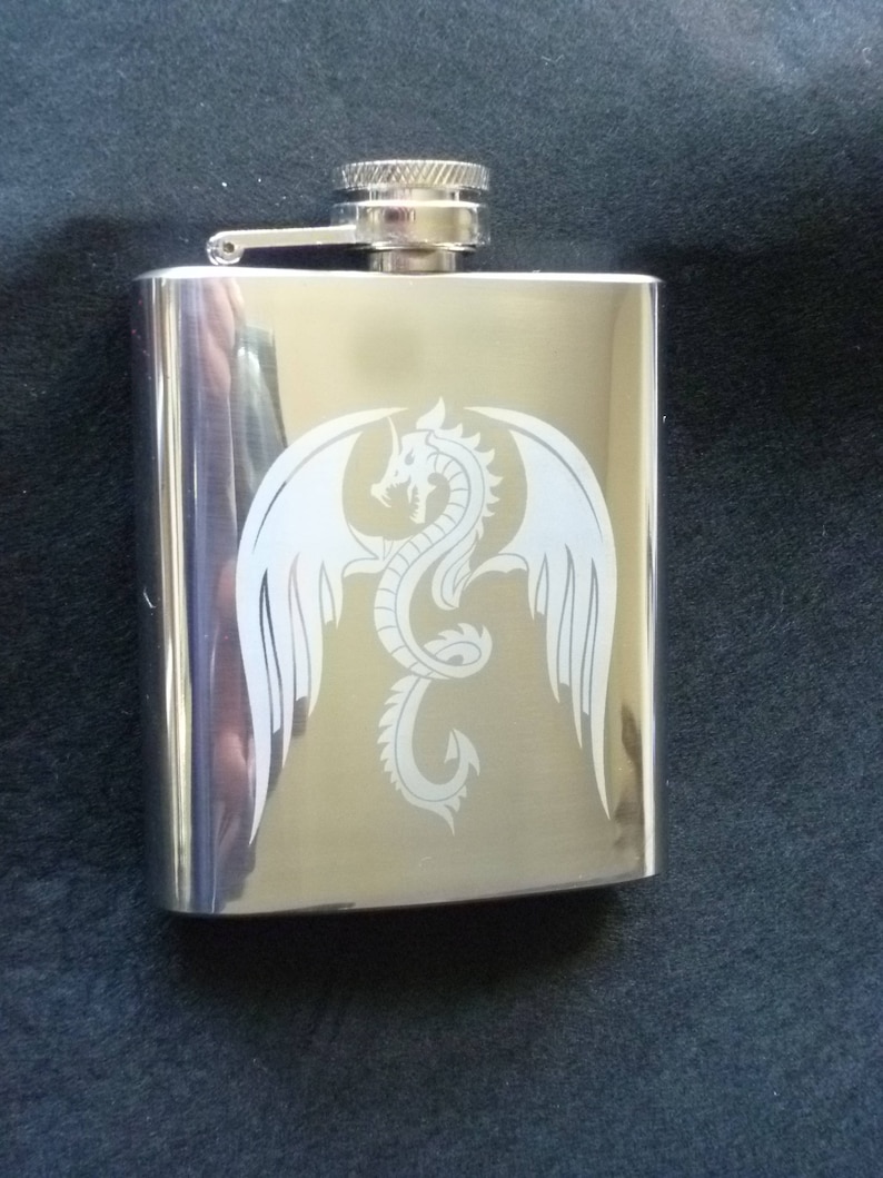 Dragon Hip Flask Dragon Engraved Design Fathers Day Gift - Etsy UK