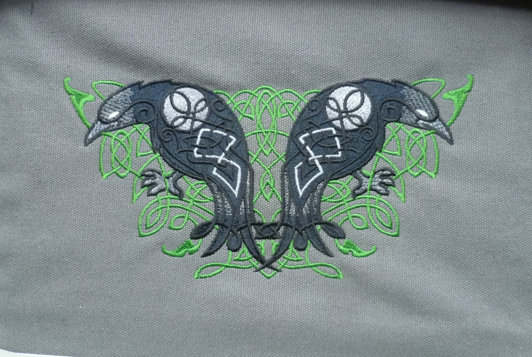 Knotwork Ravens Bag, Raven Messenger Bag, Odin's Ravens, Hugin and ...